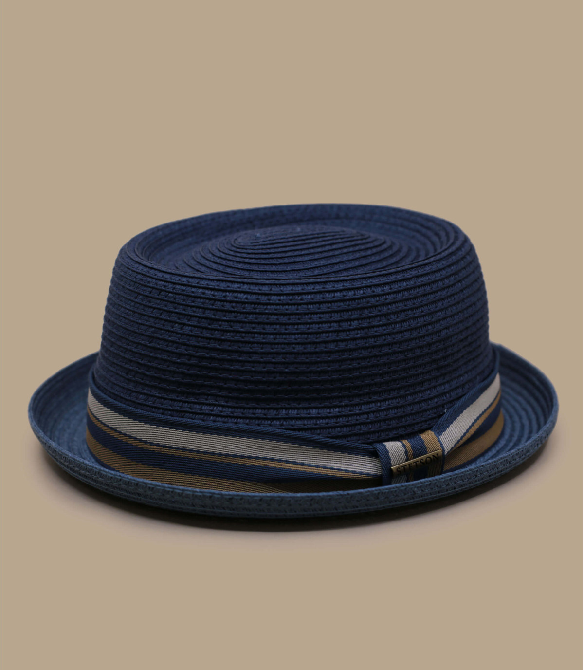 Blauwe stetson pork pie hoed - Pork Pie Toyo blue Stetson : Headict