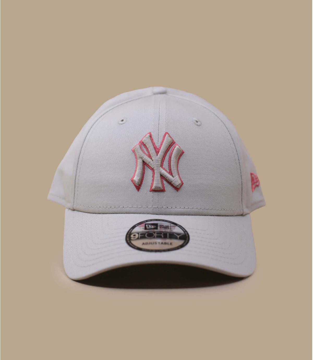 NY beige baseball cap roze - Team Outline 9Forty Cap NY stone lava red ...